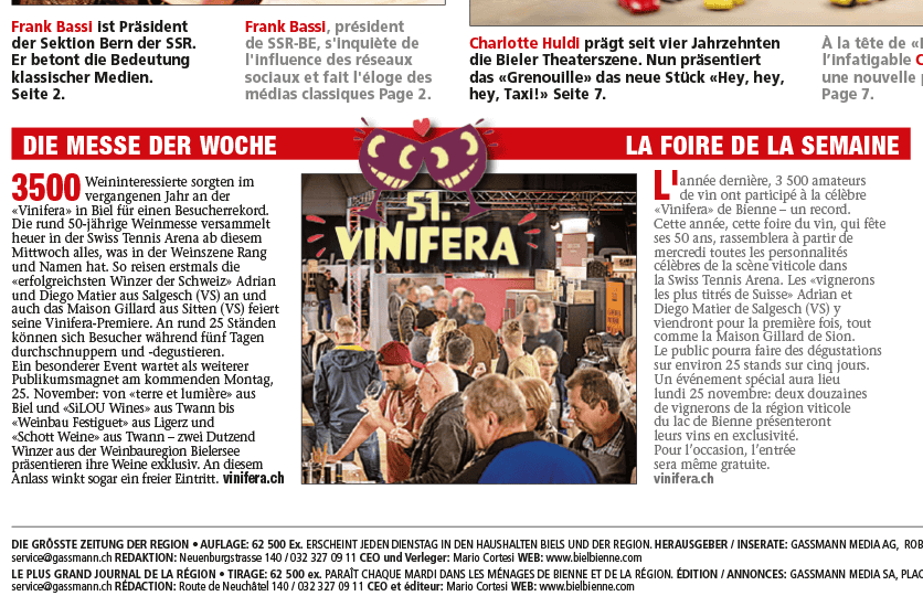 Biel/Bienne: «La foire de la semaine» | Vinifera